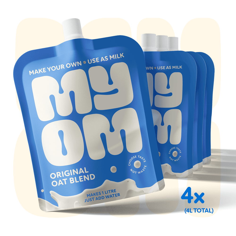 MYOM Bundle | Award-Winning Vegan Oat Milk (4 x 1L) & Glass Bottle ...