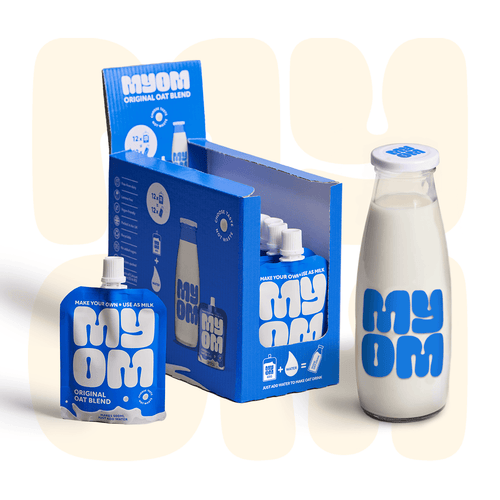 MYOM Bundle | Award-Winning Vegan Oat Milk (12 x 500ml) & Glass Bottle ...