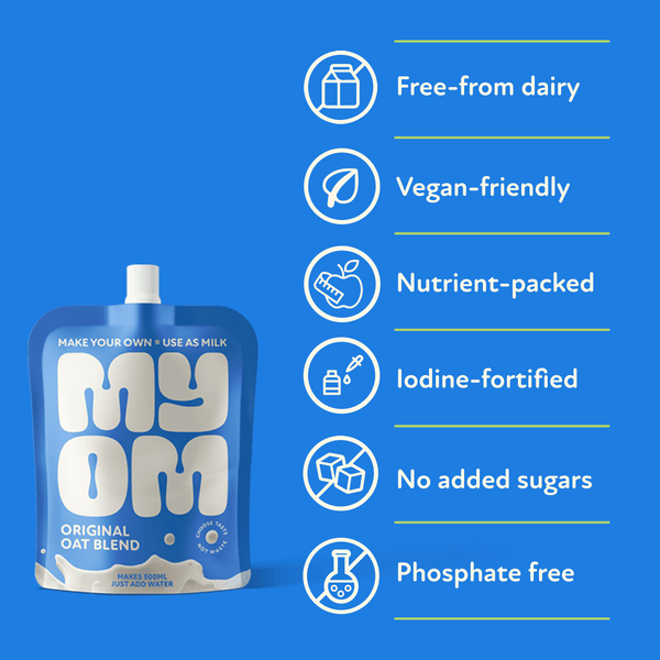 MYOM Bundle | Award-Winning Vegan Oat Milk (6 x 500ml) & Glass Bottle ...